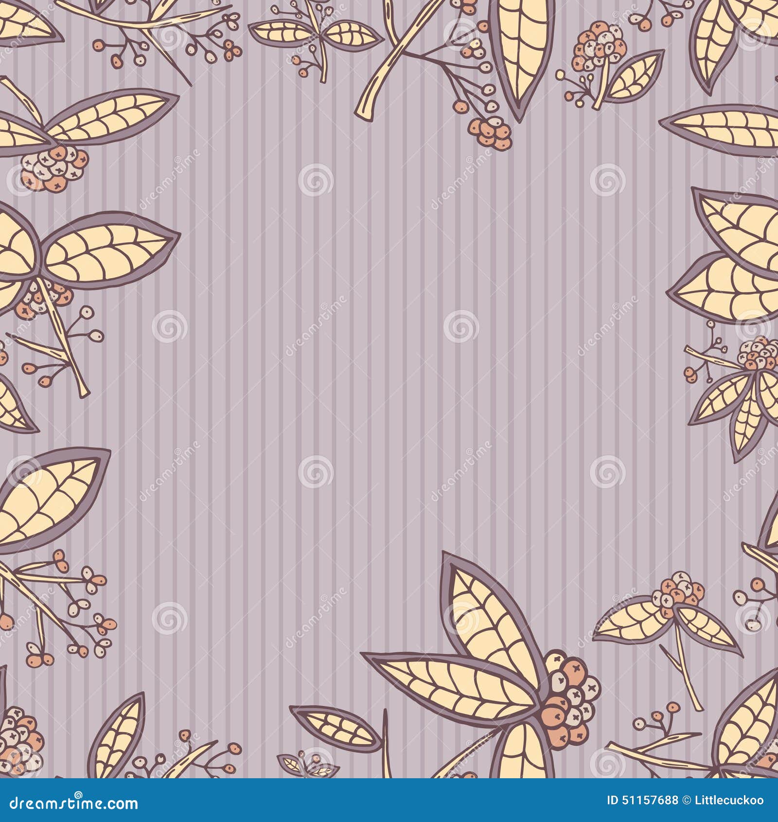 Cranberry Border Pattern with Leaves and Berries. Stock Vector ...