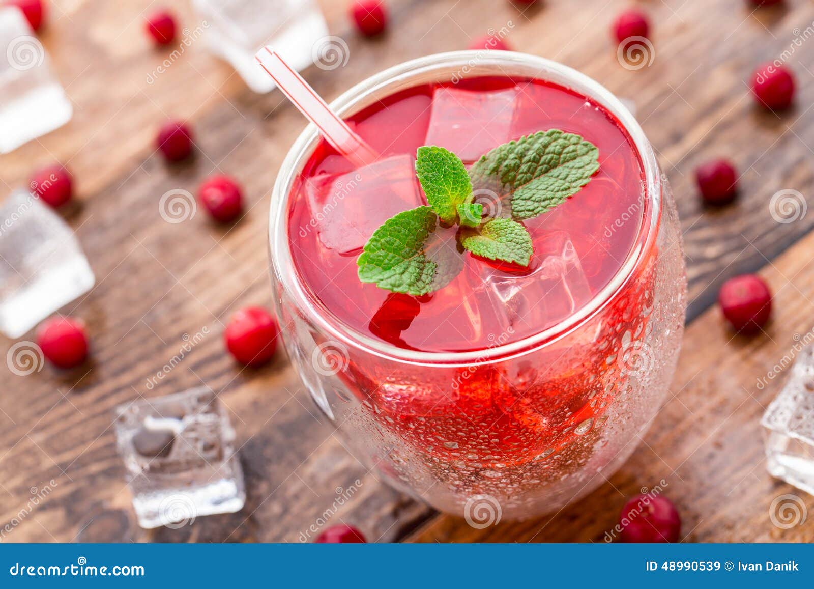Cranberry Cocktail with Mint Garnish. Stock Image - Image of juice ...