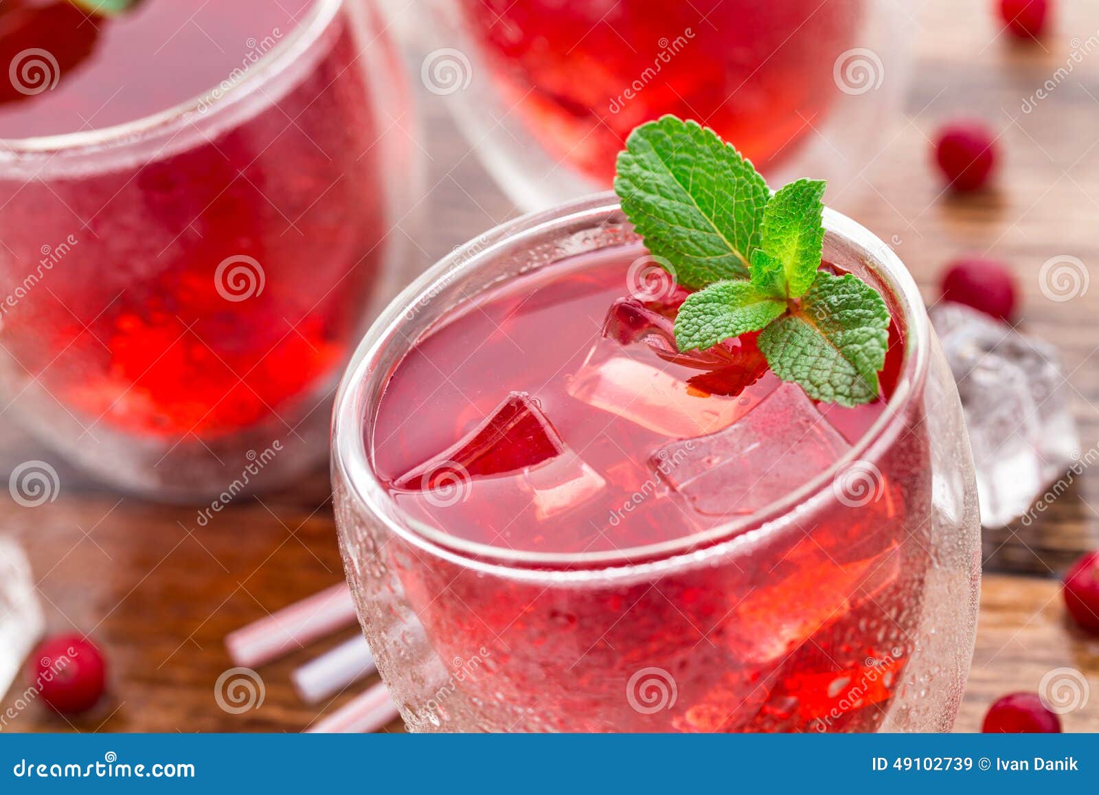 Cranberry Cocktail with Mint Garnish. Stock Image - Image of mint, cold ...