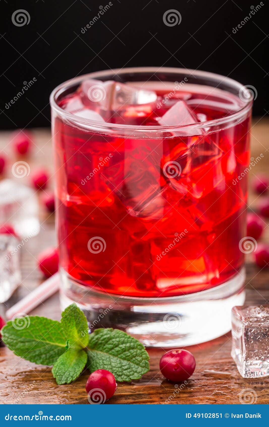 Cranberry Cocktail with Mint Garnish. Stock Image - Image of garnished ...