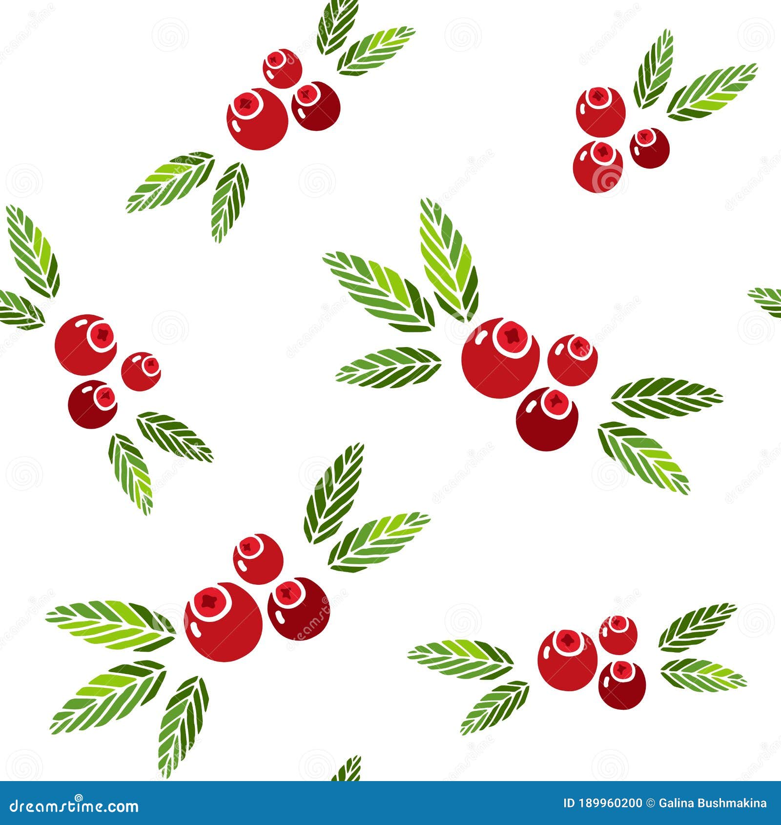 Cranberry Endless Texture Pattern on White Stock Vector - Illustration ...