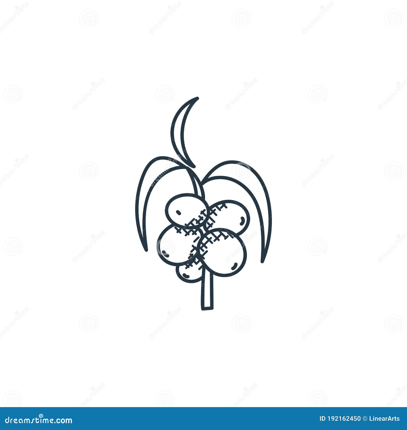 Cranberry Icon Vector from Food Hand Drawn Concept. Thin Line ...