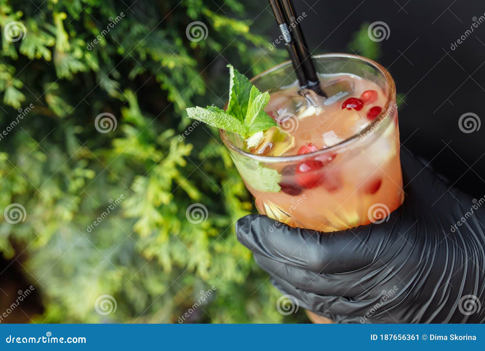 Cranberry Lemonade on the Fan Zone in the Hands of a Waiter on the Cob ...