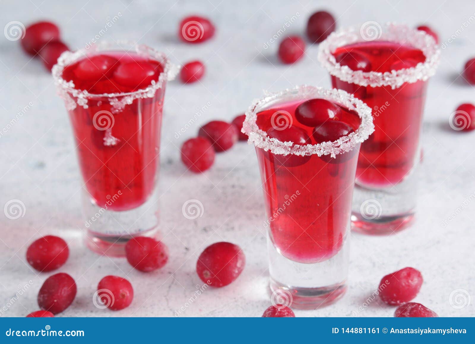 Cranberry liquor shots stock image. Image of alcohol - 144881161