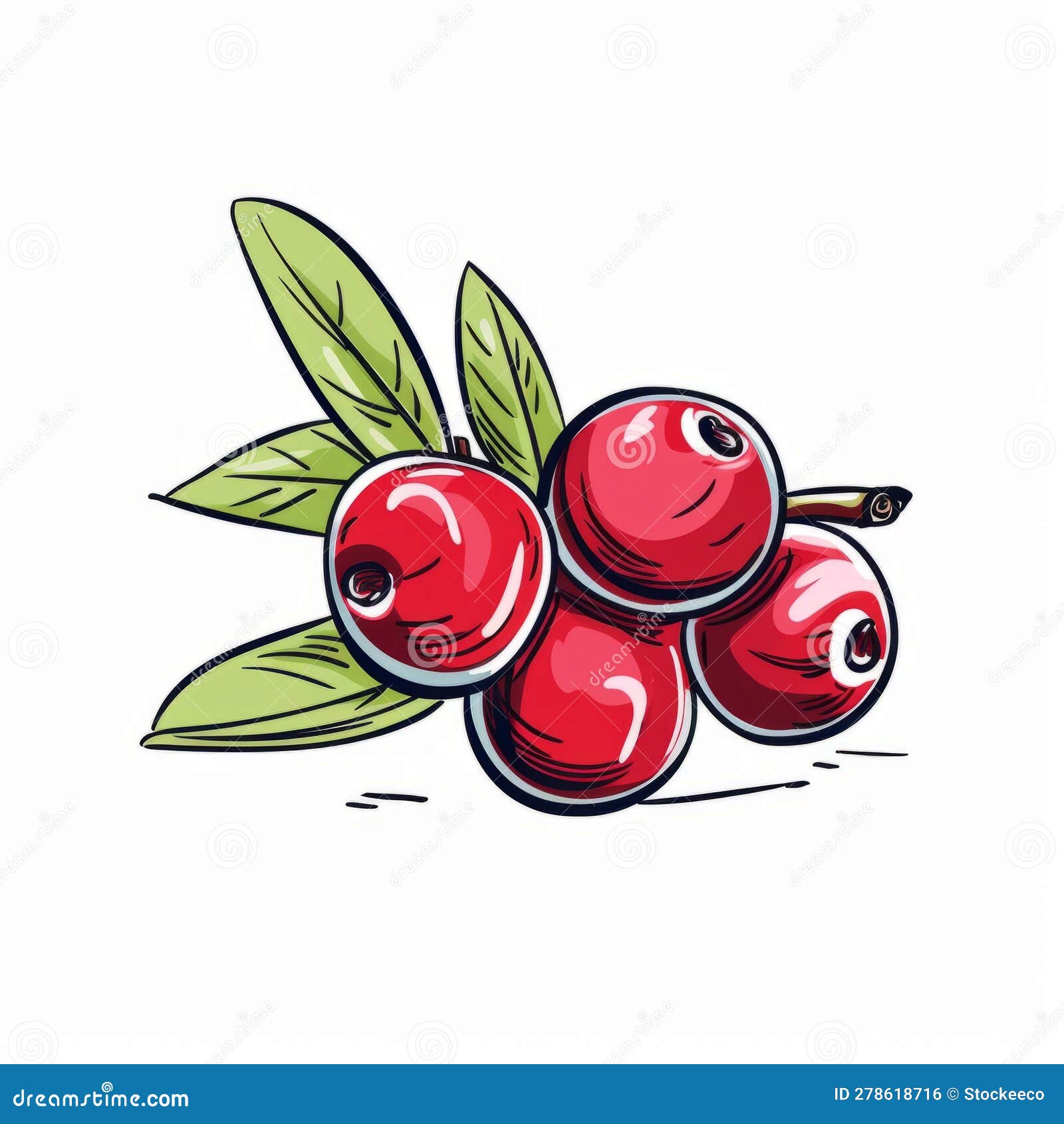 Cranberry Marker Drawing in Flat 2d Vector Stock Illustration ...