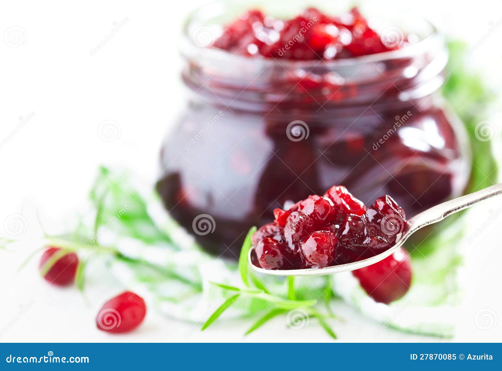 Cranberry Sauce in Glass Jar Stock Image - Image of homemade, sour ...