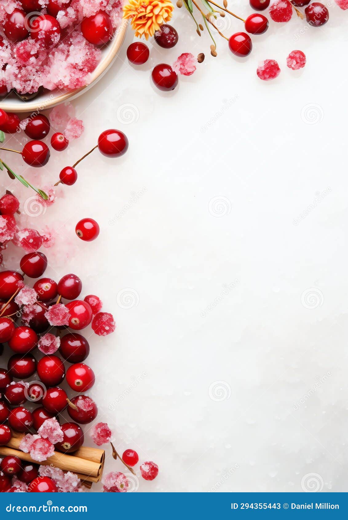 Cranberry Sauce Watercolor Winter Border Stock Illustration ...