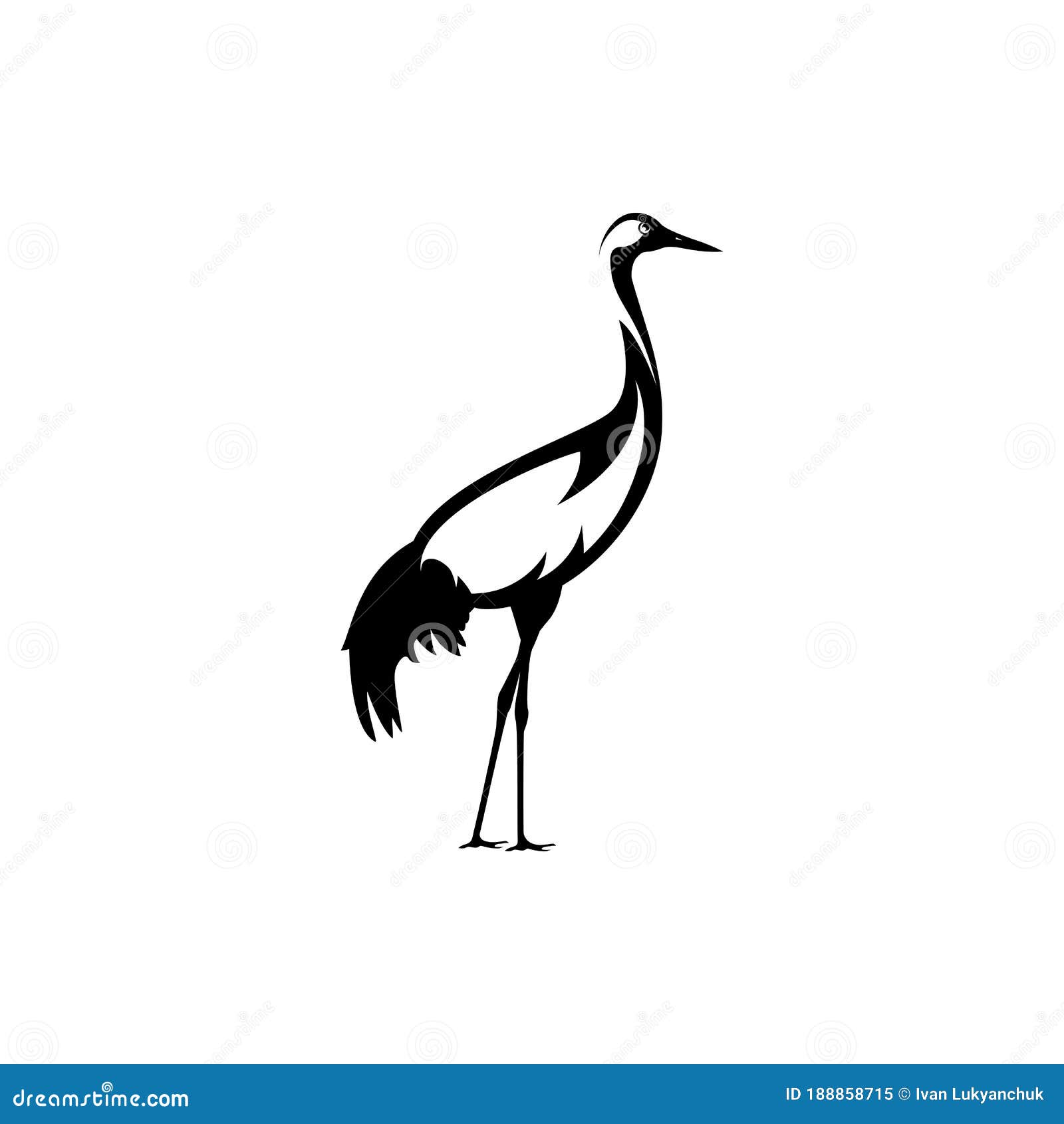 Crane bird logo stock vector. Illustration of bird, drawing - 188858715