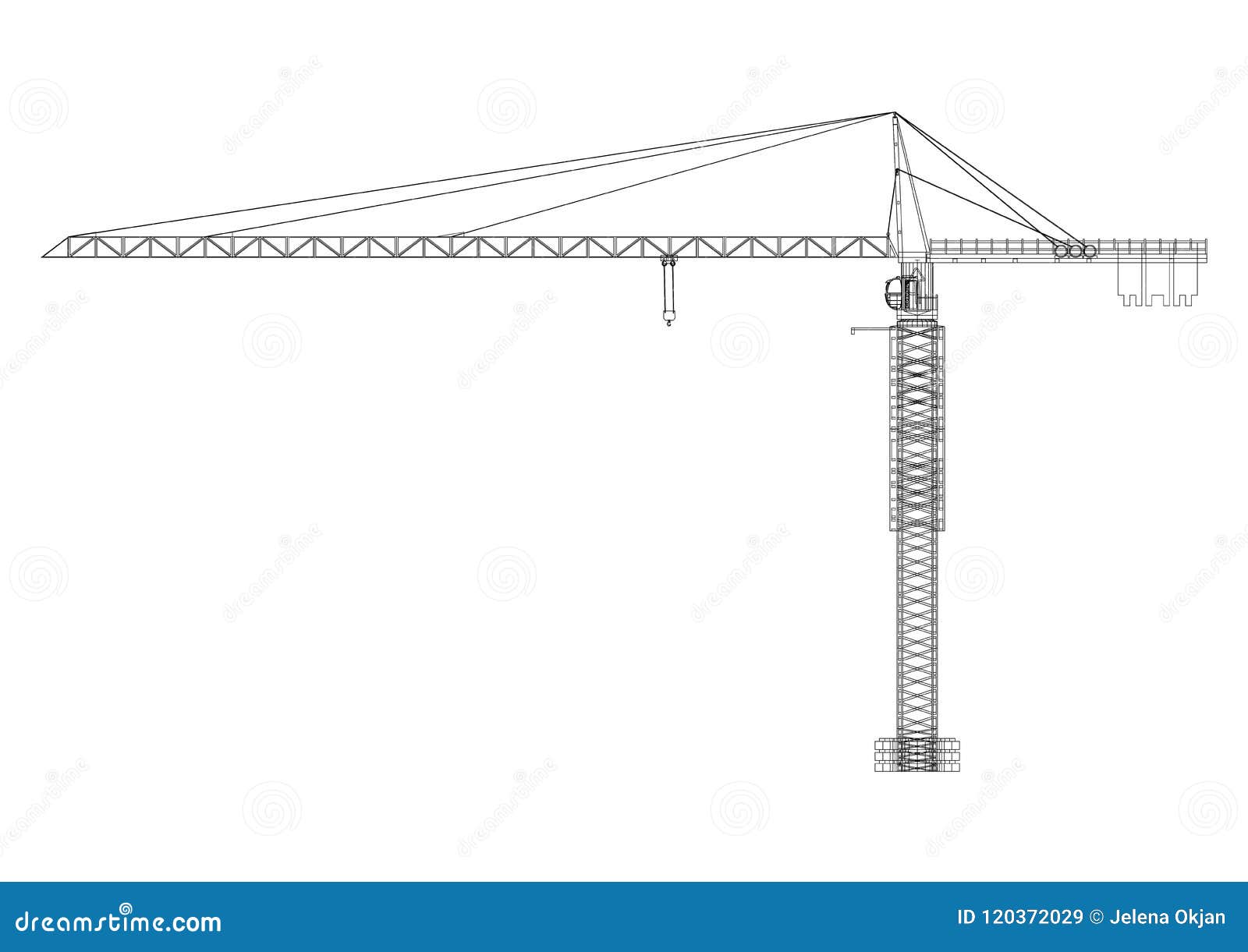 Crane Architect Blueprint - Isolated Stock Illustration - Illustration ...