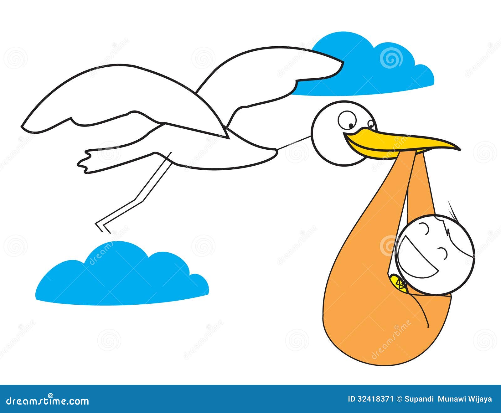 Crane baby boy stock illustration. Illustration of birthday - 32418371