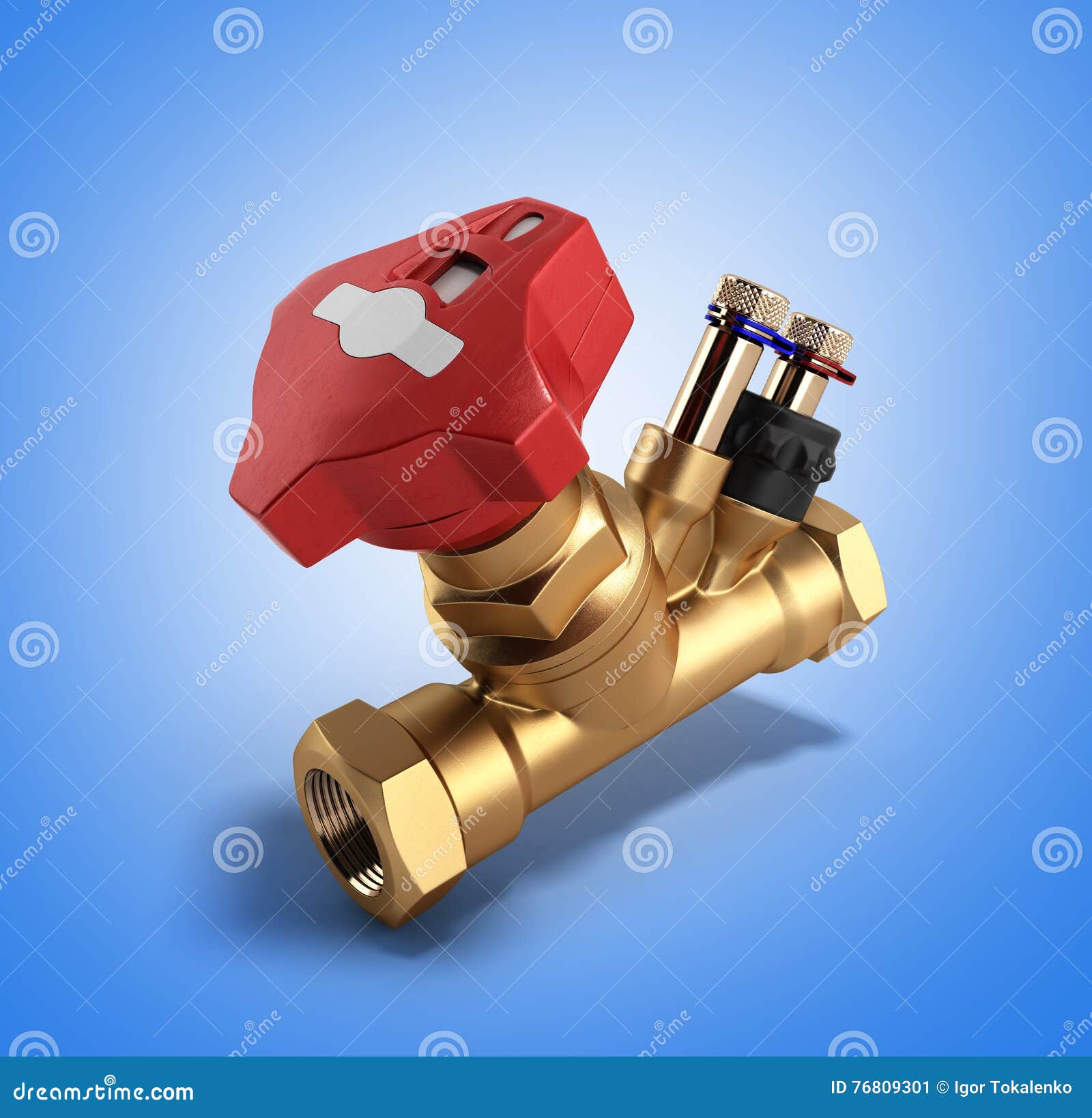 Crane Balancing Valve without Draining for Plumbing 3D Rendering Stock ...