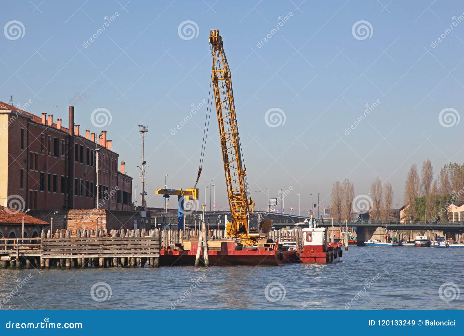 Crane Barge Doing Marine Heavy Lift Installation Royalty-Free Stock ...