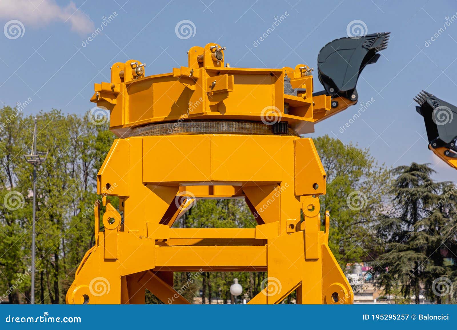 Crane Base stock image. Image of machinery, lift, industry - 195295257