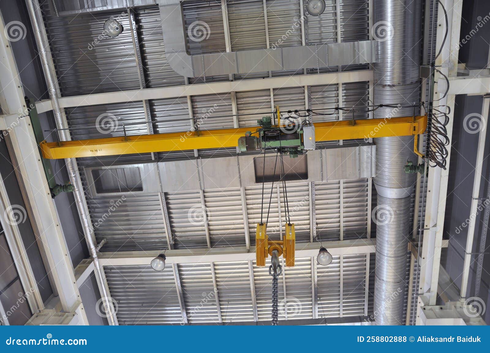 Crane Beam at an Industrial Plant. Bottom View Stock Photo - Image of ...