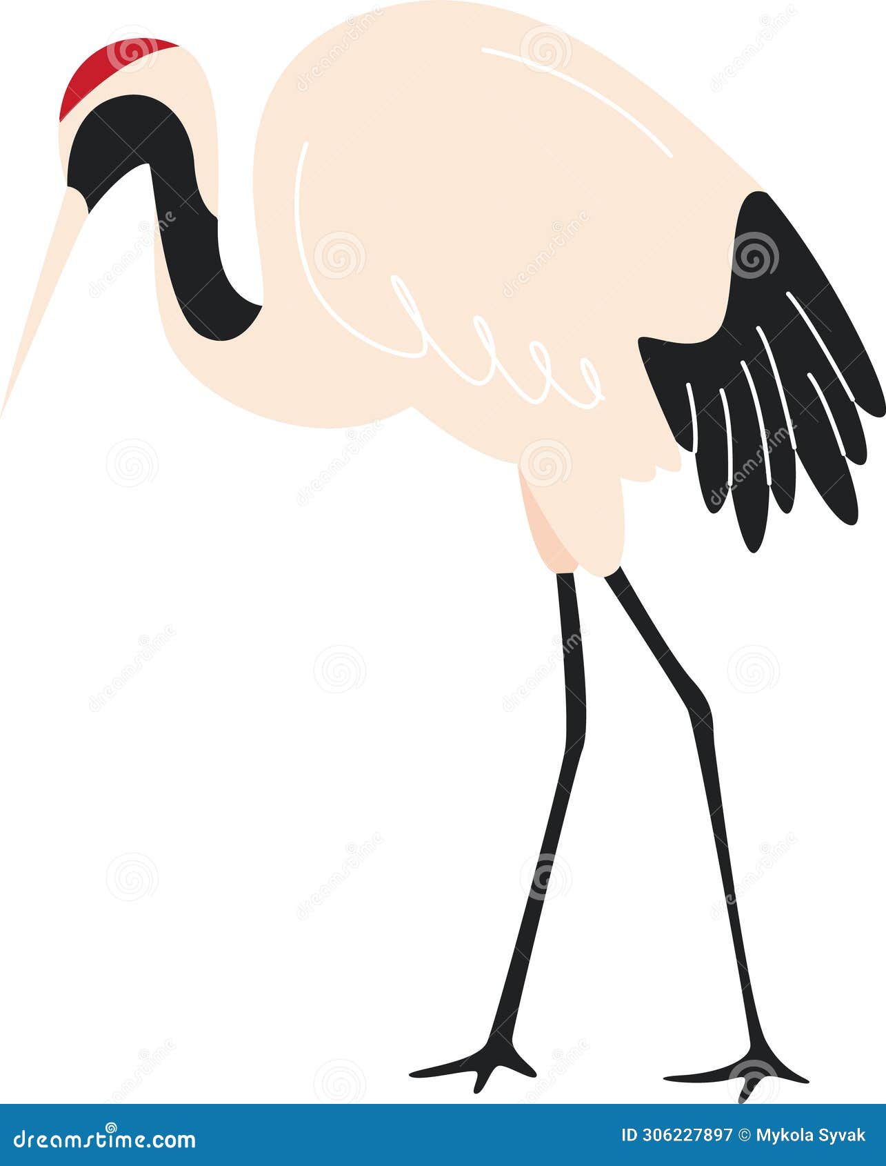 Crane Bird Standing stock illustration. Illustration of wildlife ...
