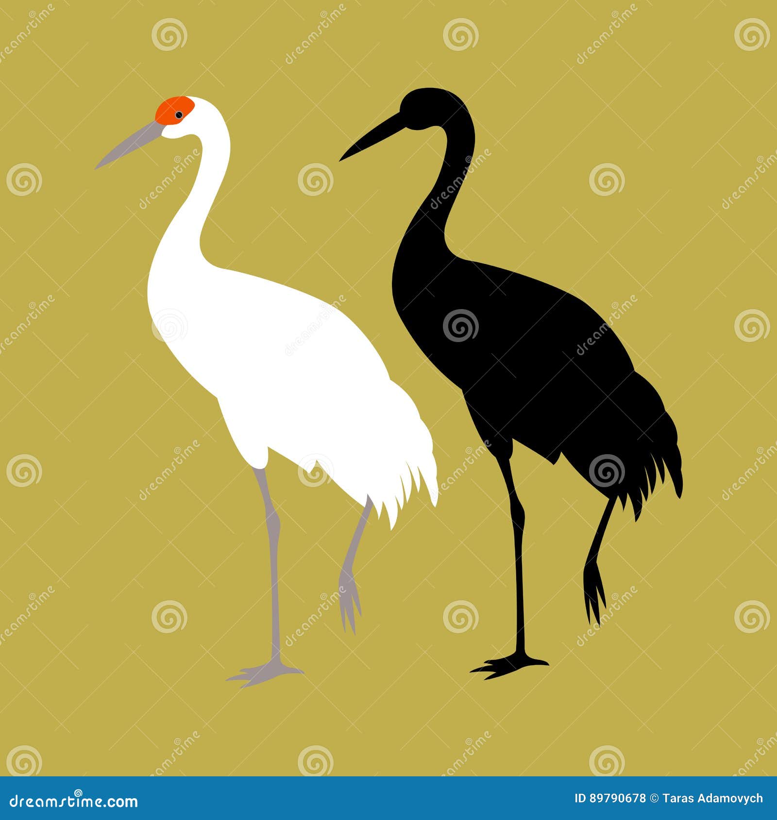 Crane Bird Vector Illustration Style Flat Stock Vector - Illustration ...