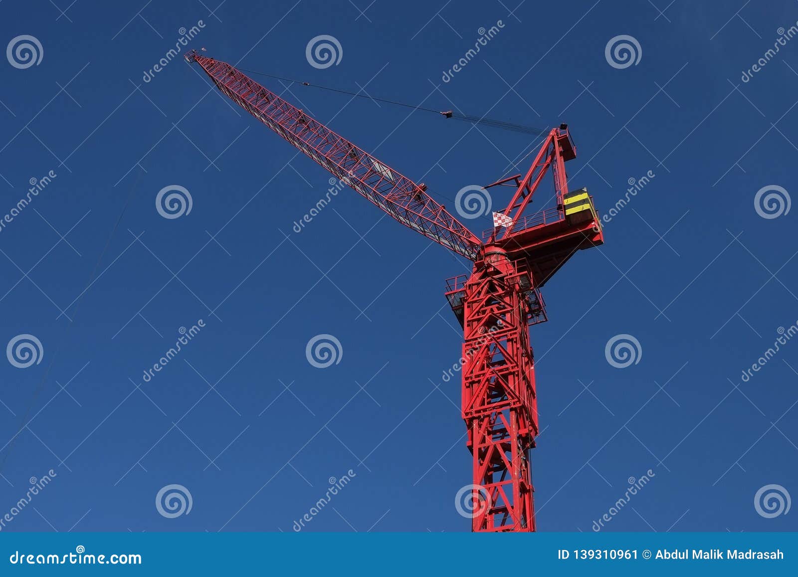 Construction Crane on Blue Sky Background Stock Image - Image of ...