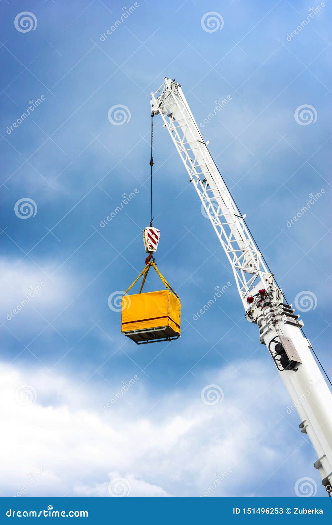 Crane Boom with Container stock image. Image of loading - 151496253