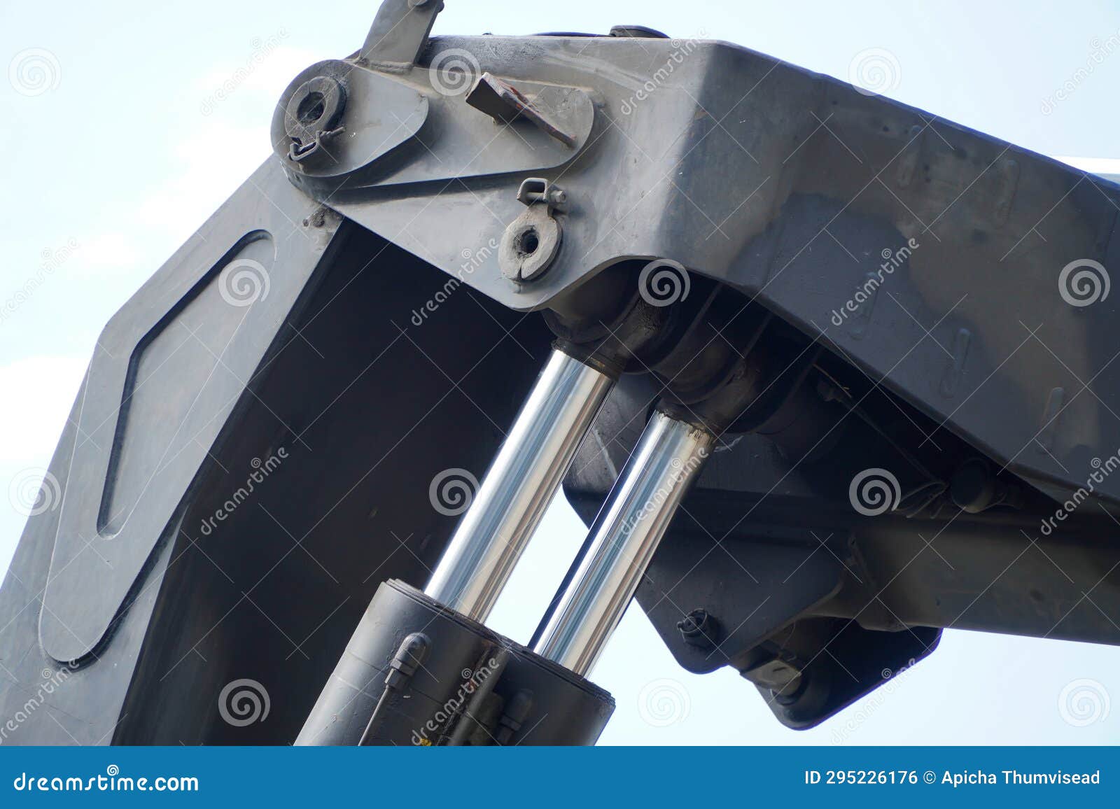 Crane Boom with Isolated Hook, Blue Sky Background,Elements of Crane ...