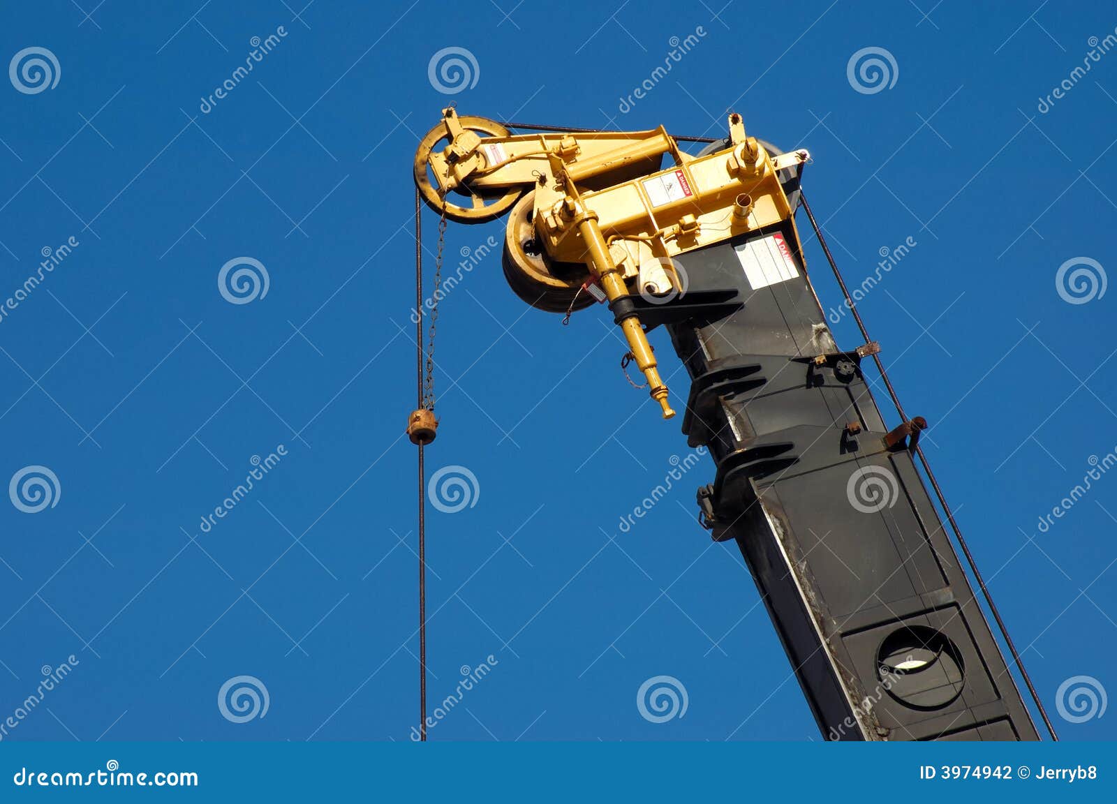 Crane boom top stock photo. Image of lifter, industry - 3974942