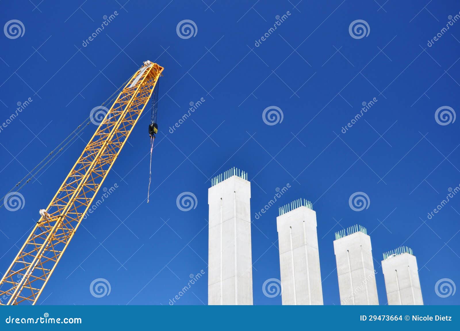 Crane in Bridge Construction Stock Photo - Image of height, busy: 29473664