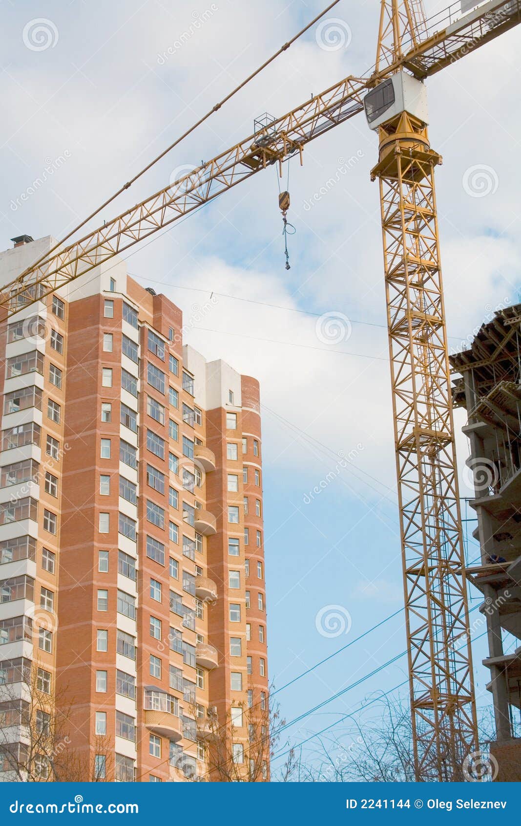 Crane and building stock photo. Image of housing, growth - 2241144