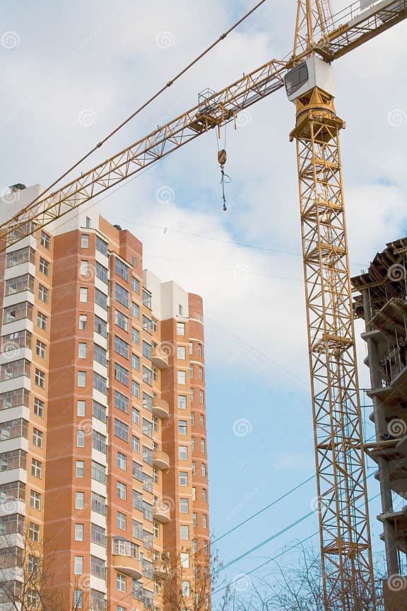 Crane and building stock photo. Image of housing, growth - 2241144