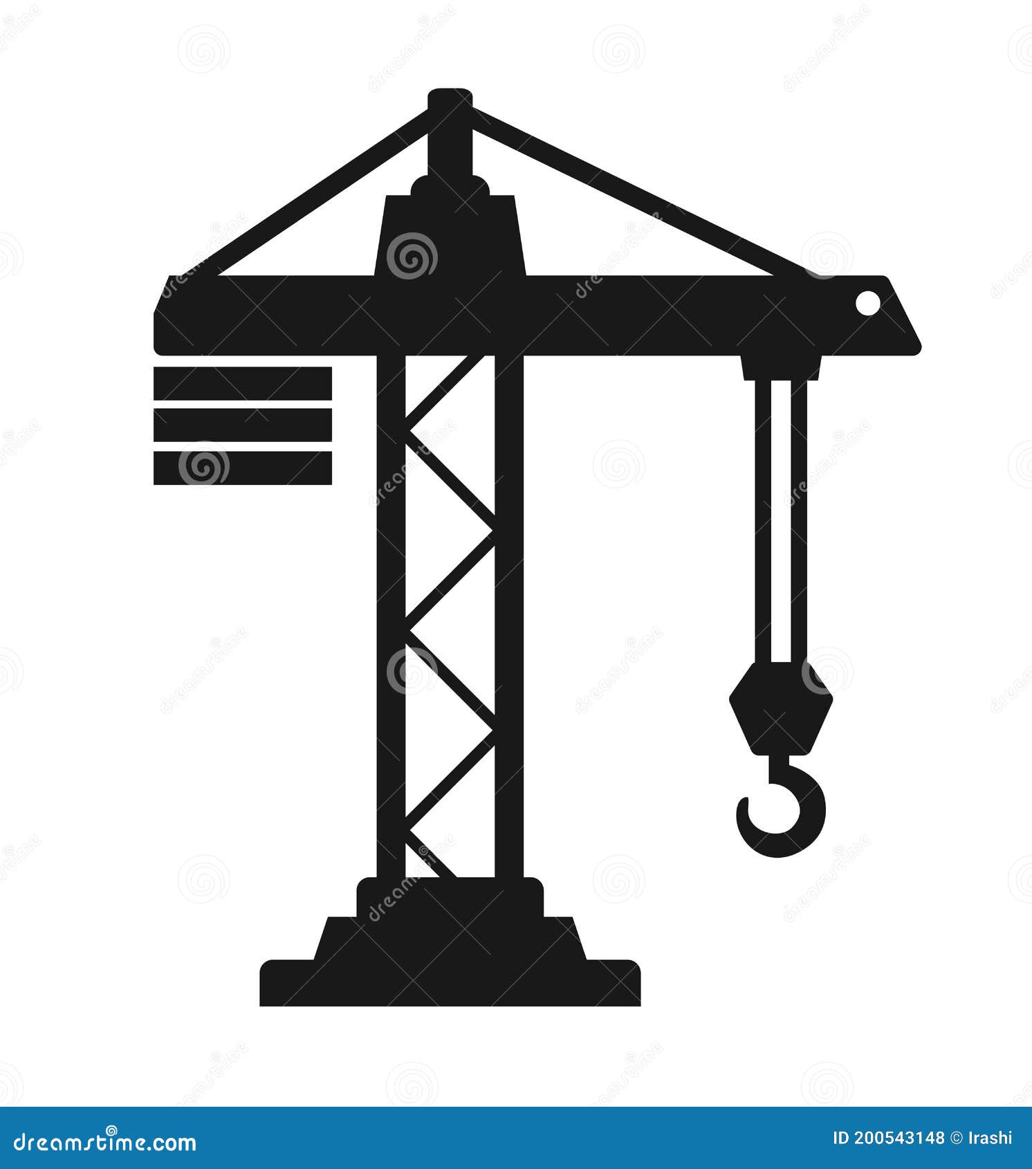 Crane building icon stock vector. Illustration of sign - 200543148