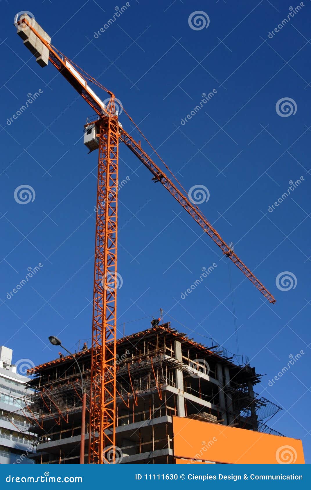 Crane at a Building Construction Stock Photo - Image of move, diagonal ...