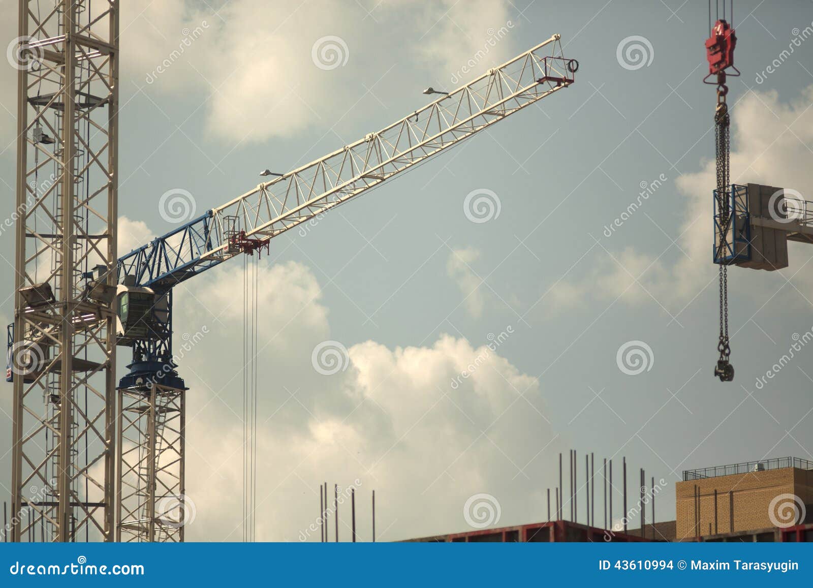 Crane and Building Construction Stock Photo - Image of built ...