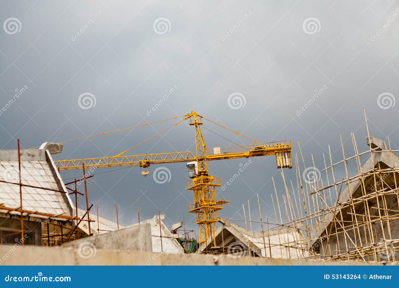Crane and Building Construction Site Stock Photo - Image of business ...