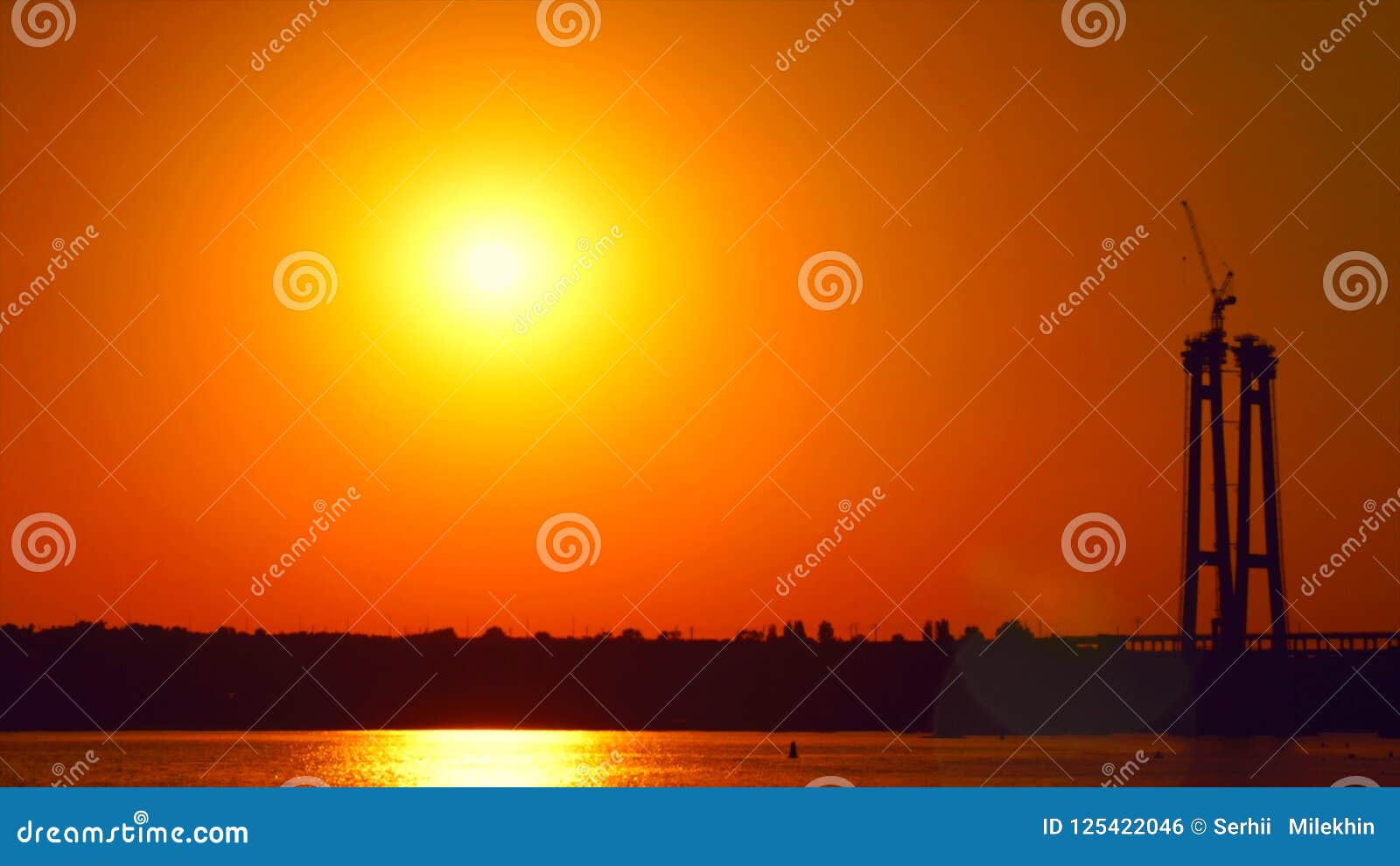 Crane and Building Construction Site at Sunset. Design Stock Footage ...