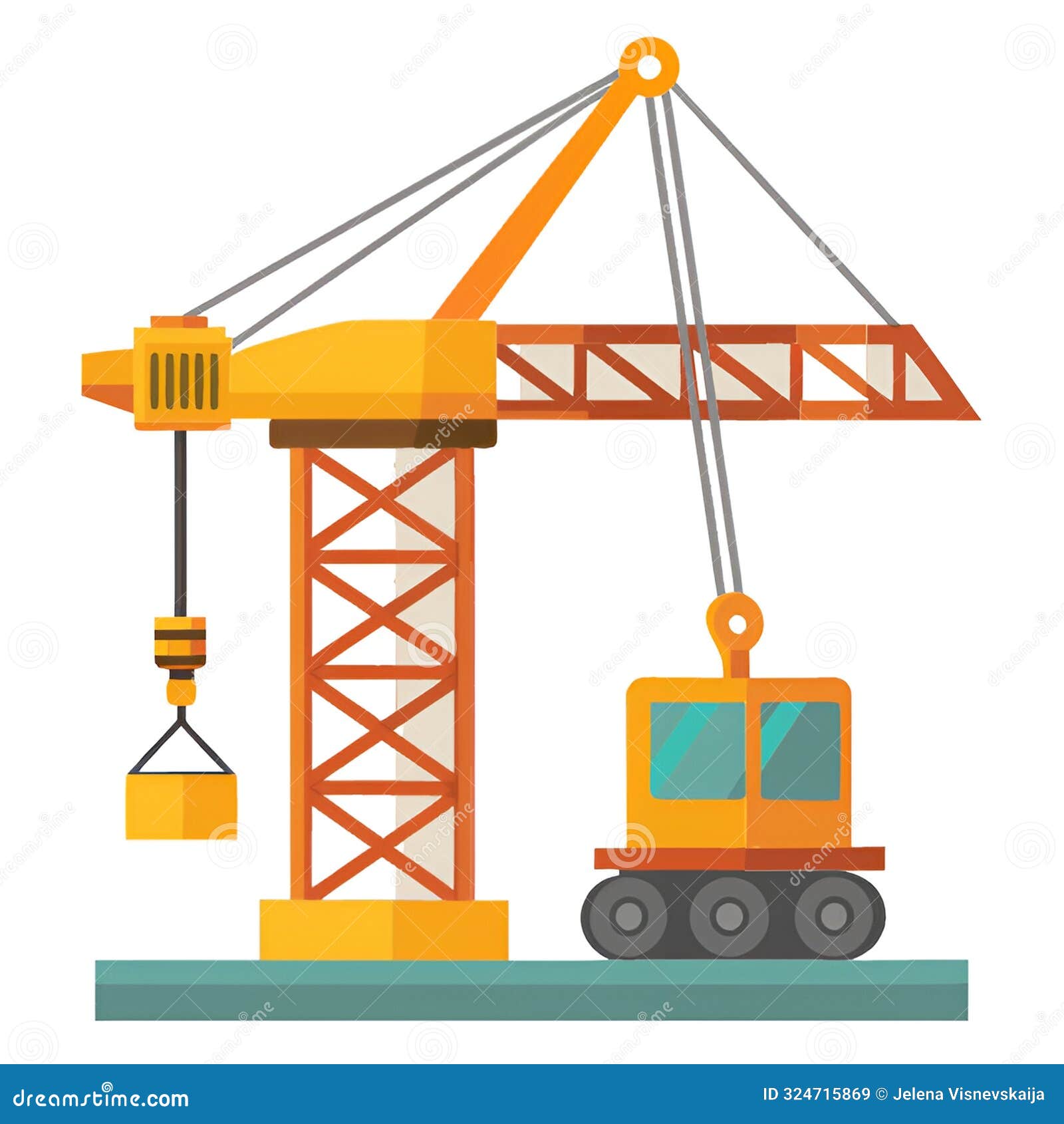 Crane and Building Construction Vector Illustration Graphic Design ...