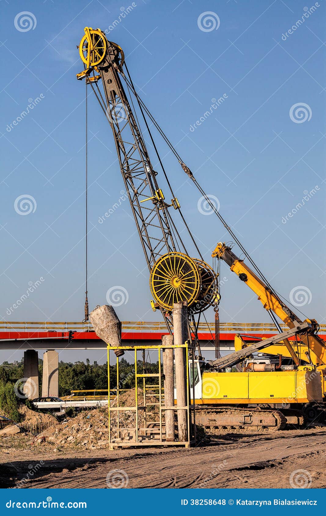 Crane at a building site stock photo. Image of dozer - 38258648