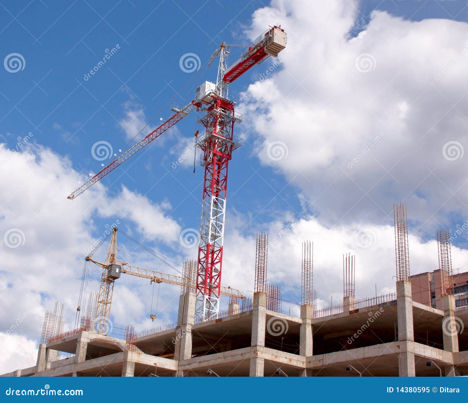 Crane and Building Under Construction Stock Image - Image of ...