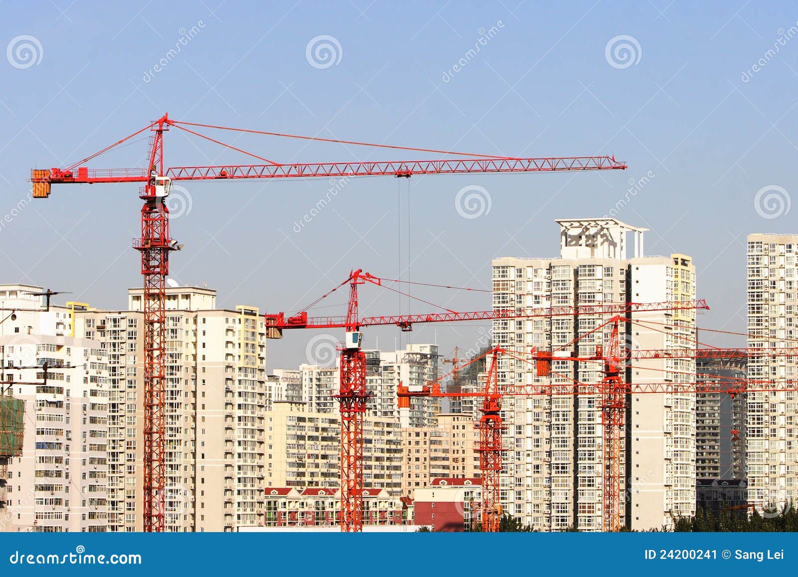 Crane and buildings stock image. Image of beijing, crane - 24200241