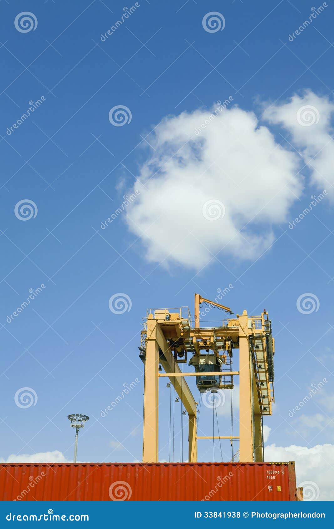 Crane and Cargo Container at Dock Stock Photo - Image of order, cargo ...