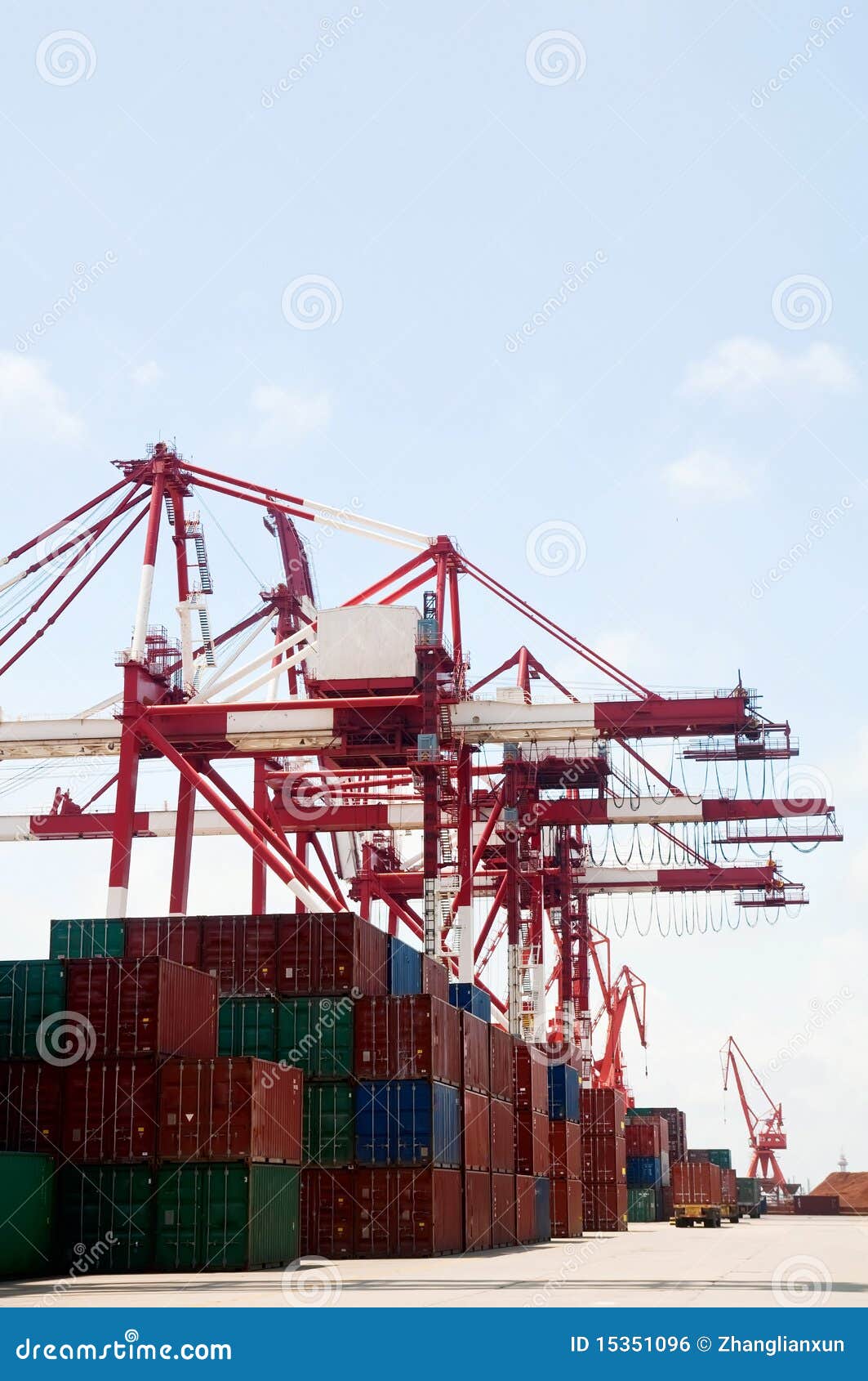 Crane & Cargo Containers Stock Photo - Image of outdoor, stacked: 15351096