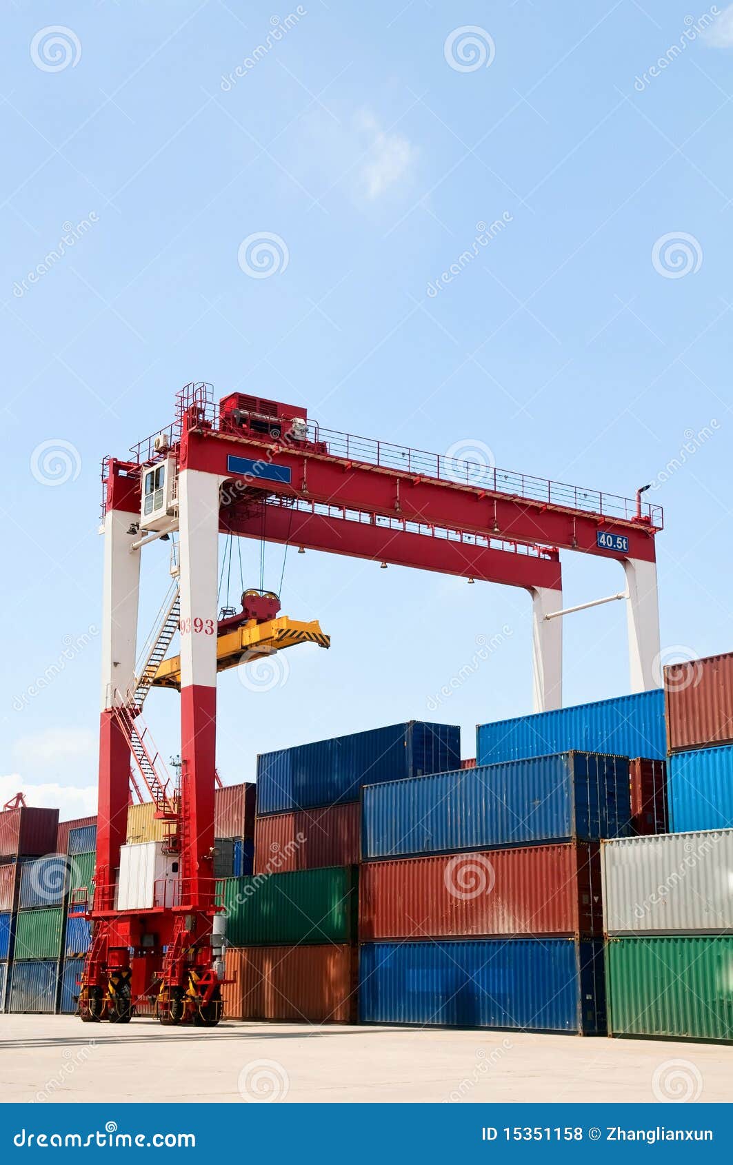 Crane & Cargo Containers Stock Photo - Image of outdoor, business: 15351158