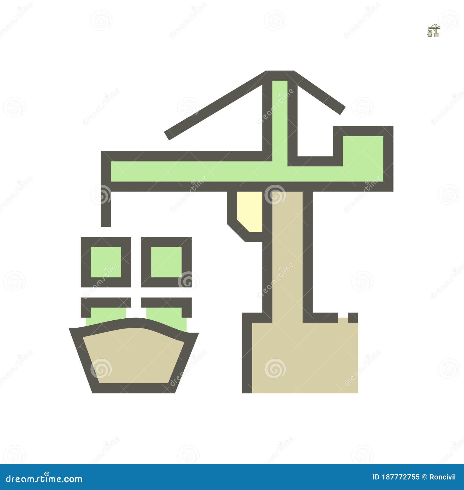 Crane and cargo ship icon stock vector. Illustration of editable ...