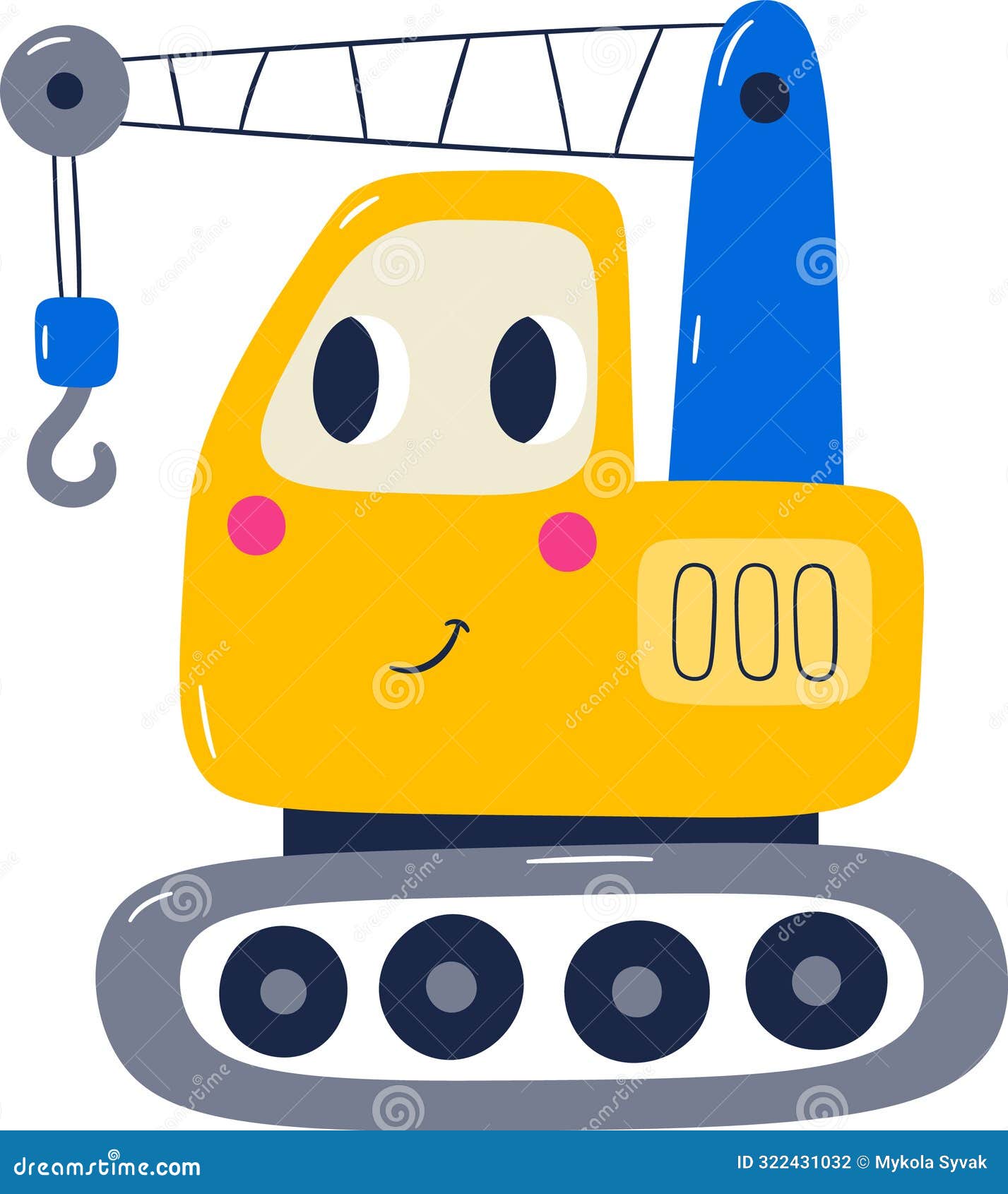 Crane Character Cartoon Vehicle Stock Vector - Illustration of graphic ...