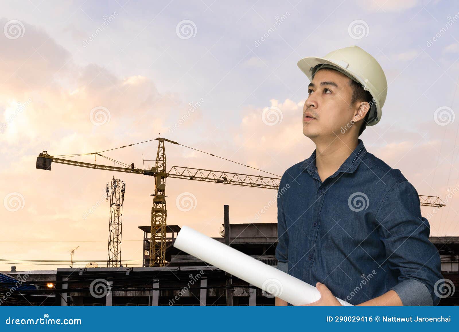 A Civil Engineer with Construction in the Background Stock Photo ...