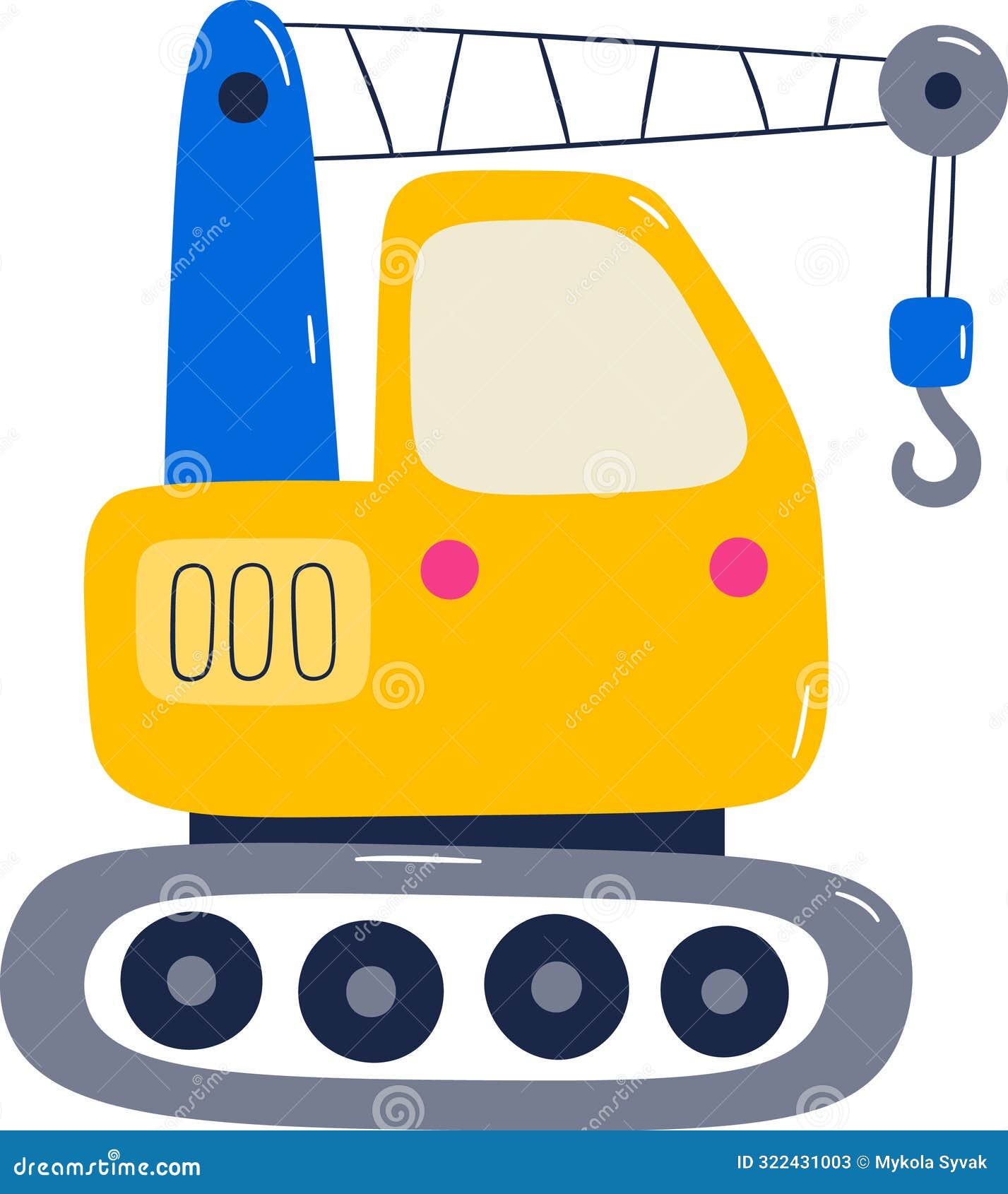 Crane Construction Cartoon Vehicle Stock Vector - Illustration of ...