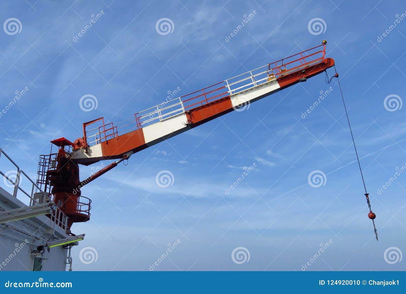 Crane Construction on Oil and Rig Platform for Support Heavy Cargo ...