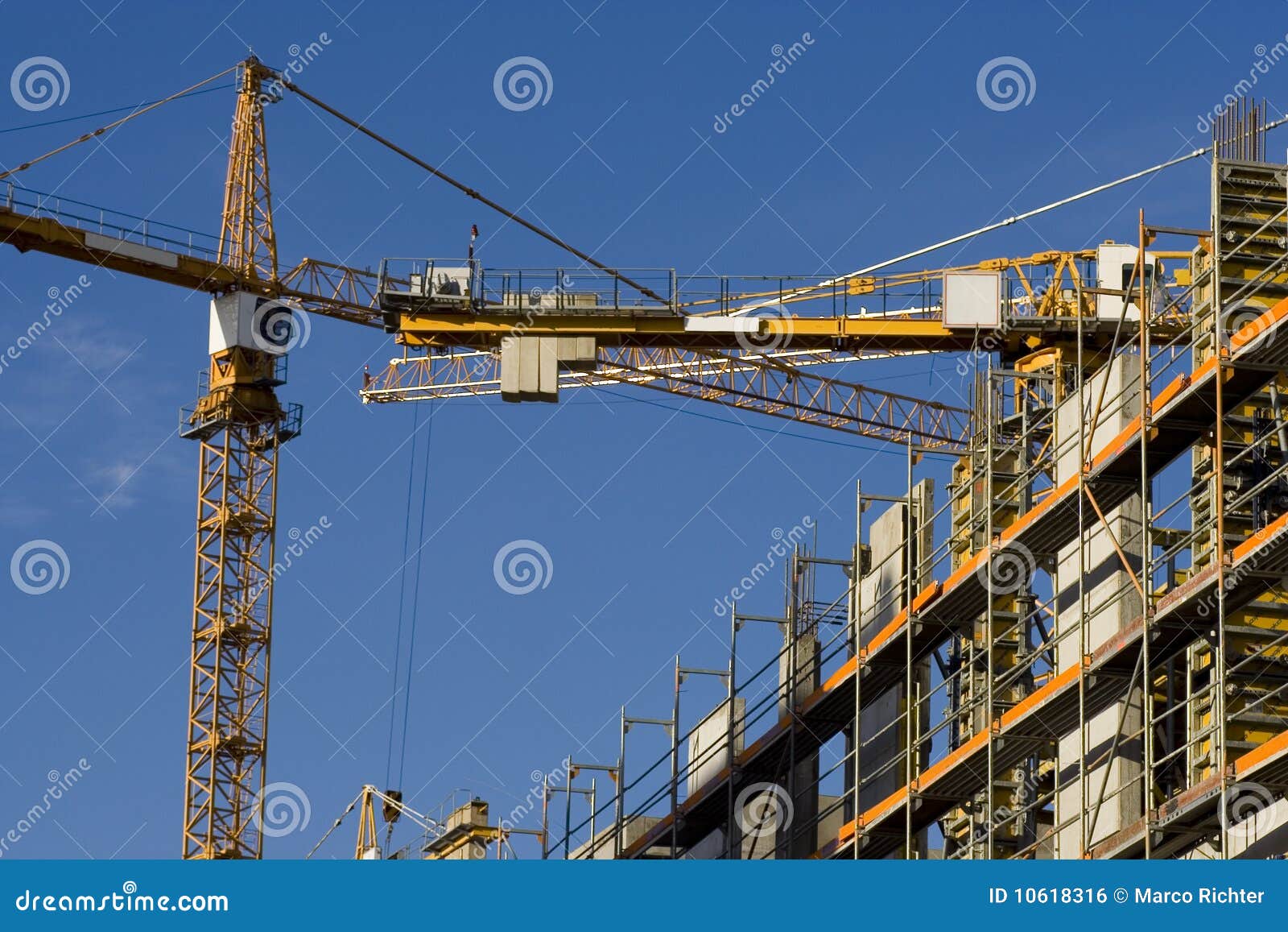 Crane on a Construction Site Stock Photo - Image of equipment, metal ...