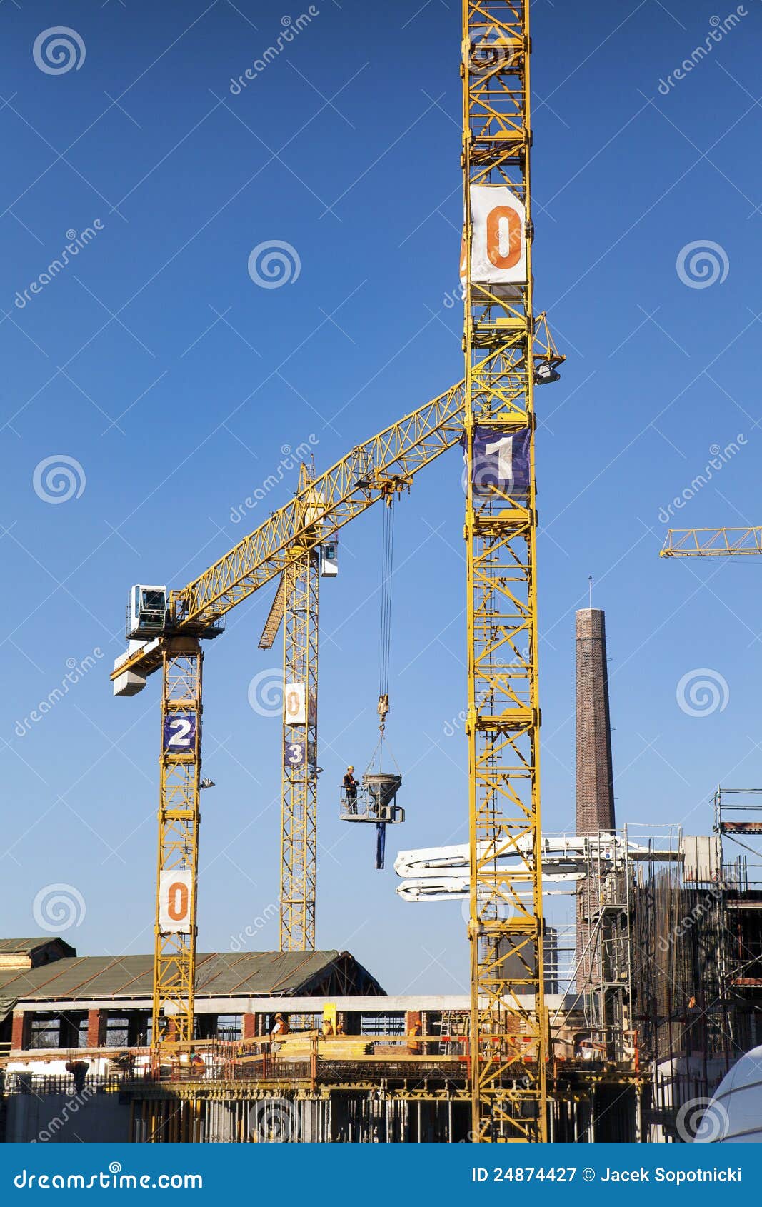 Crane on Construction Site stock image. Image of built - 24874427