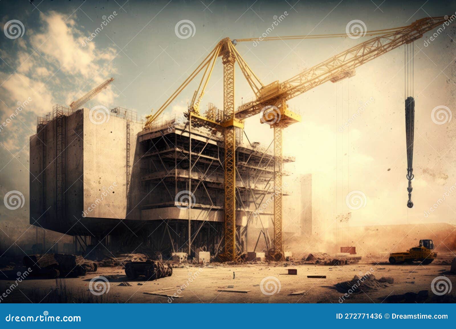 Crane at the Construction Site Stock Photo - Image of site, tall: 272771436