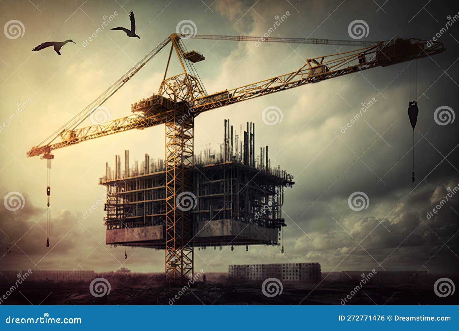 Crane at the Construction Site Stock Photo - Image of built ...