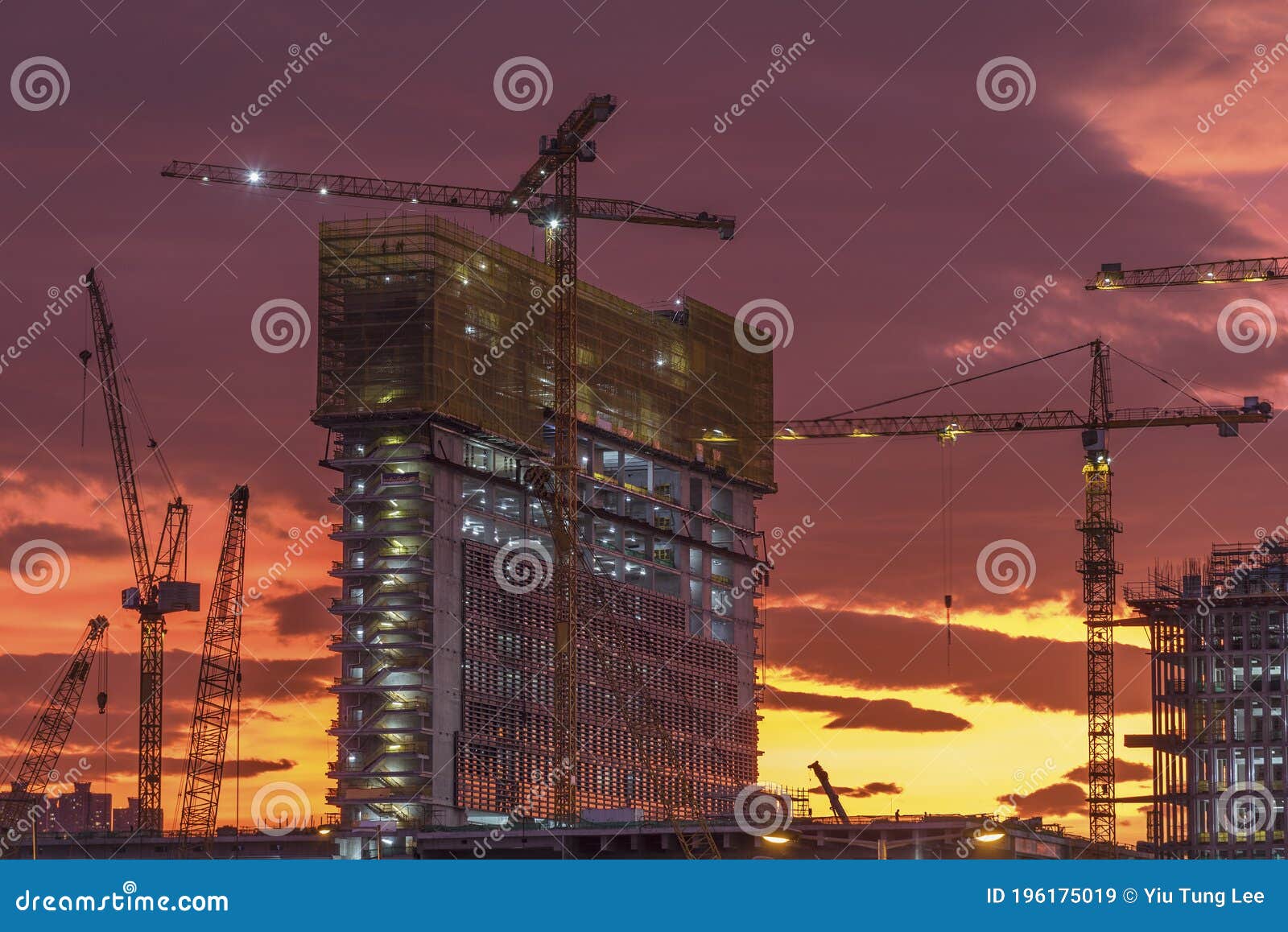 Construction Site for High Rise Building Stock Image - Image of ...