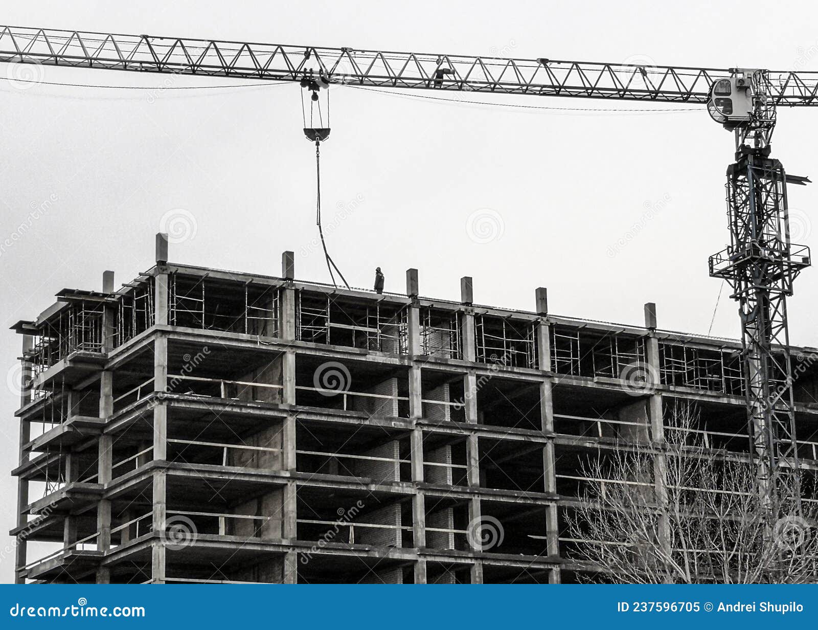Crane at the Construction Site of a Multi-storey Building. Stock Image ...